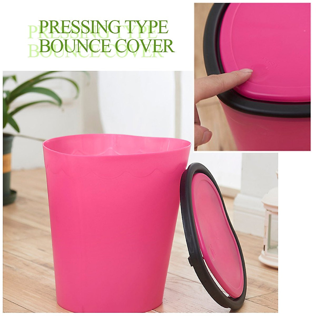 PalaeoWind Heart-Shaped Plastic Trash Can, Creative Fashion Home Kitchen Living Room Trash Can with A Lid Bedroom by Formula,Purple