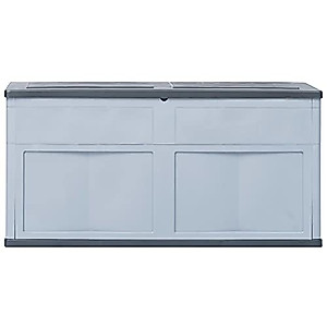 Festnight Garden Storage Box Deck Boxes 84.5 gal Gray Black