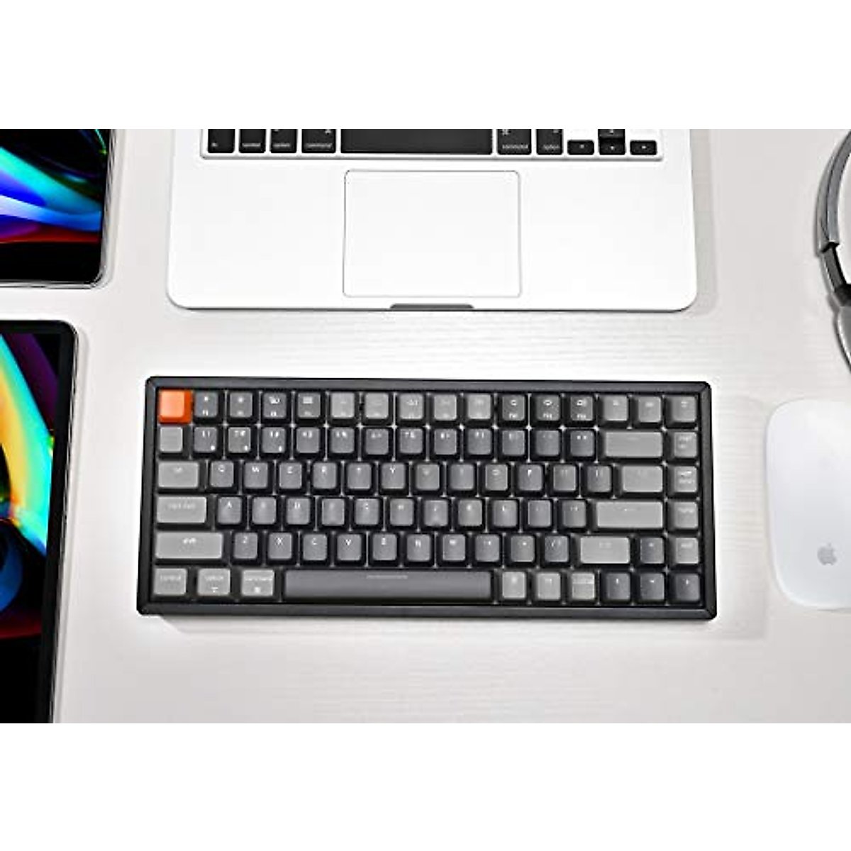 Keychron K2 Version 2 Wireless Gaming Mechanical Keyboard, Bluetooth/USB Wired Compact 84 Keys RGB LED Backlit N-Key Rollover Aluminum Frame for Mac Windows, Gateron G Pro Brown Switch