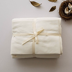 EMME White Cotton Duvet Cover Queen Size 3-Piece Set Soft Cotton Bedding Comforter Cover Full Size with 2 Pillow Shams Solid Color (White, Full/Queen)