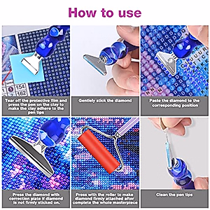 Baiyigs 21Pcs Diamond Pen Painting Accessories Tools Kits for DIY Art&Craft, Stainless Steel Metal Anti-Fall Tip with Ergonomic Resin Diamond Art Pen for 5D Diamond Paint Bead Dot, Embroidery Decor