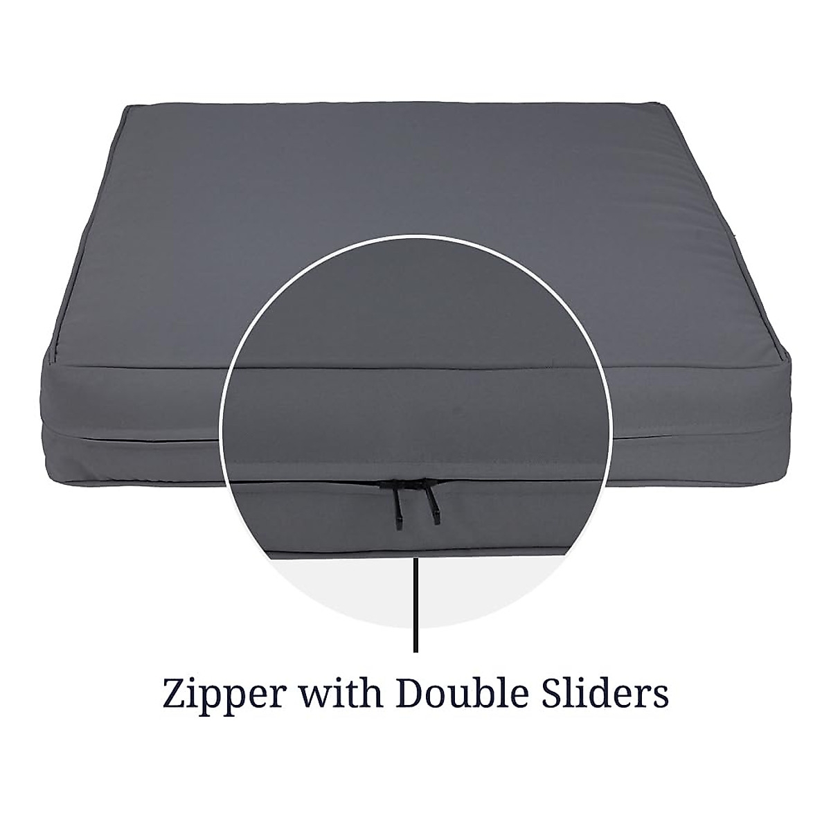 Covers & All Square Outdoor Patio Cushion Covers for Furniture, Armchair, Water, Tear & UV Resistant PU Coated Polyester Slipcover with Zippers (Pack of 2) (32" L x 32" W x 4" Thick, Charcoal Gray)