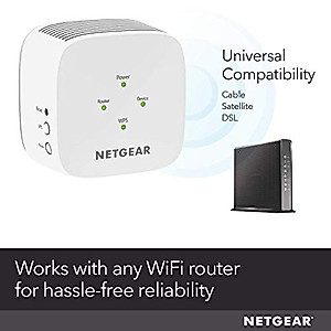 NETGEAR WiFi Range Extender EX2800 - Coverage up to 600 sq.ft. and 15 devices with AC750 Dual Band Wireless Signal Booster & Repeater (up to 750Mbps speed), and Compact Wall Plug Design