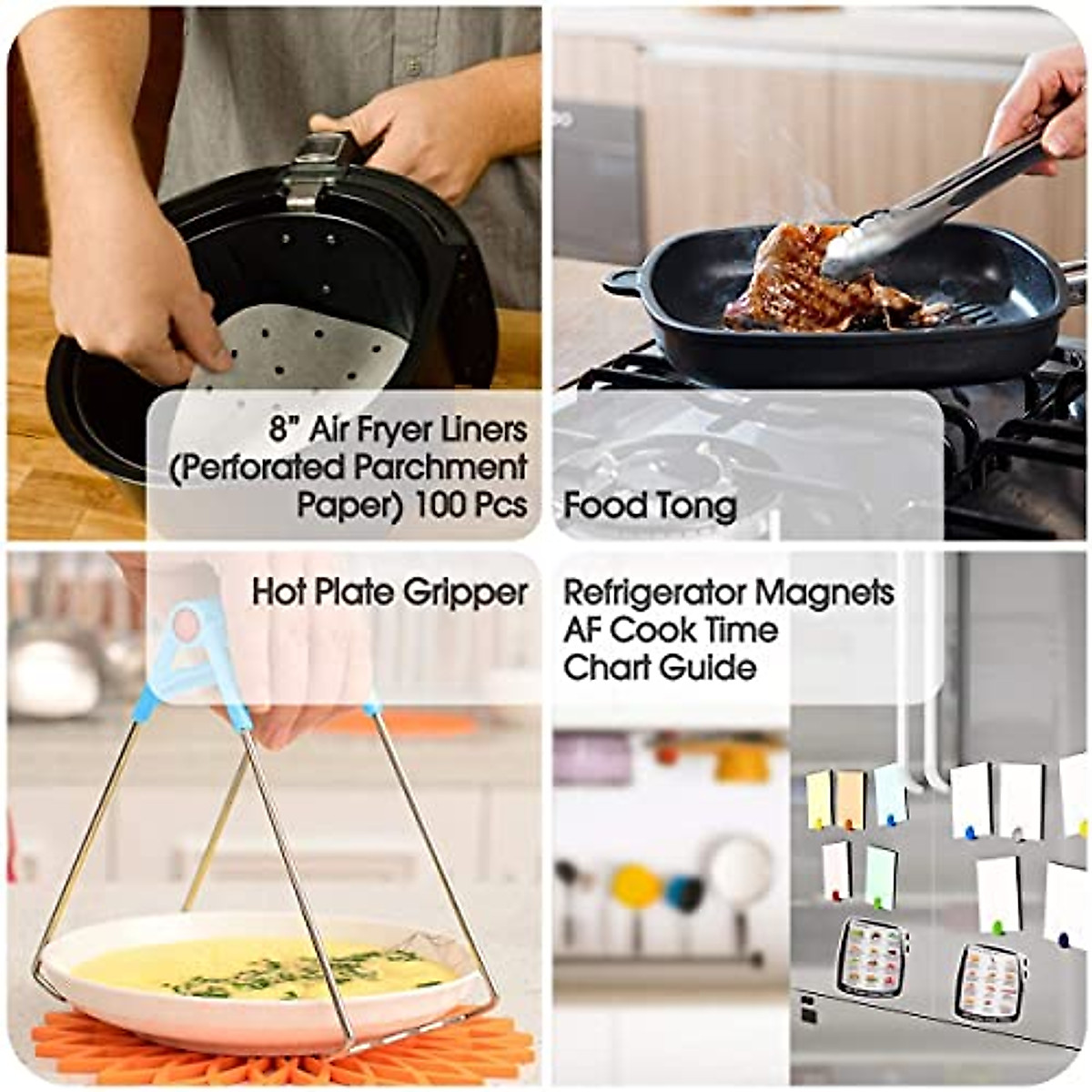 8 Inch Air Fryer Accessories, XL Air Fryer Accessories with Recipe Cookbook for Air Fryer Oven Microwave Air Fryer Accessories