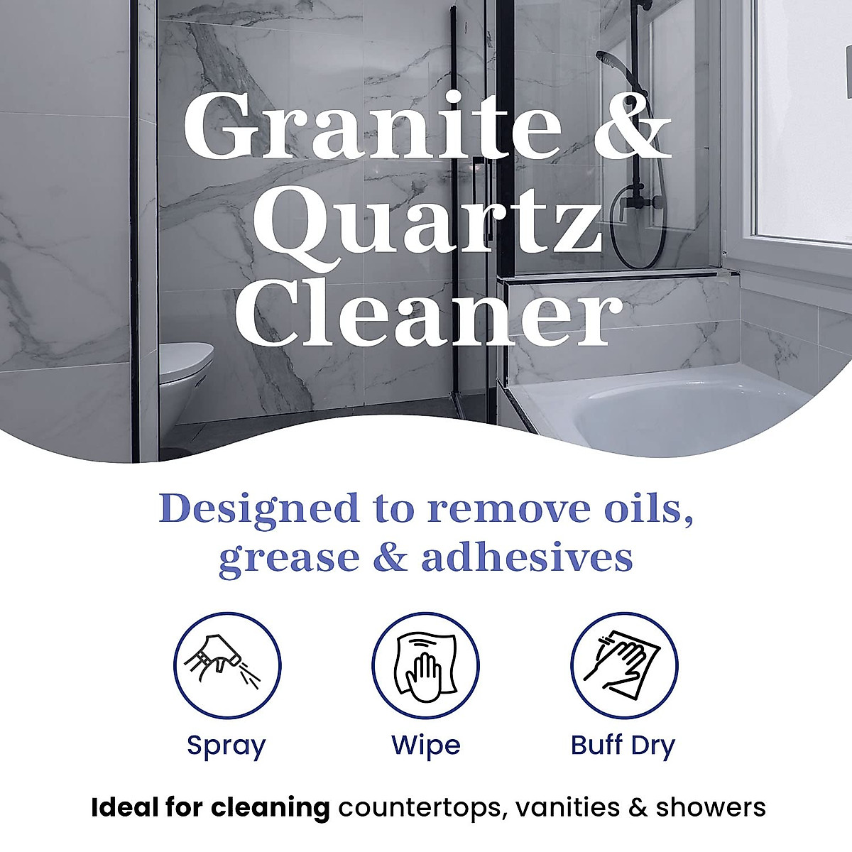 Marblelife Granite & Quartz Cleaner, Safe & Powerful Granite Countertop Cleaner, Oil & Wax Free Quartz Countertop, Effective Stone Care & Cleaning, 32oz Spray