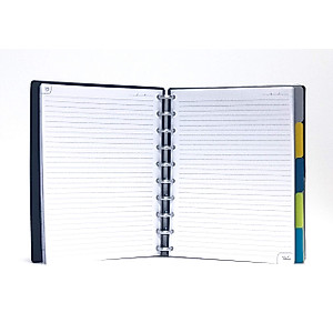 Talia Discbound Notebooks, Planner, Customizable, (yClear w/Silver Discs, Midsize (7.5in x 9.75in))