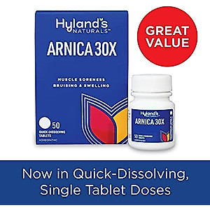 Hyland's Arnica 30x 50 Tablets (3 Pack = 150 Tablets), Bruising, Swelling, Muscle Pain Relief