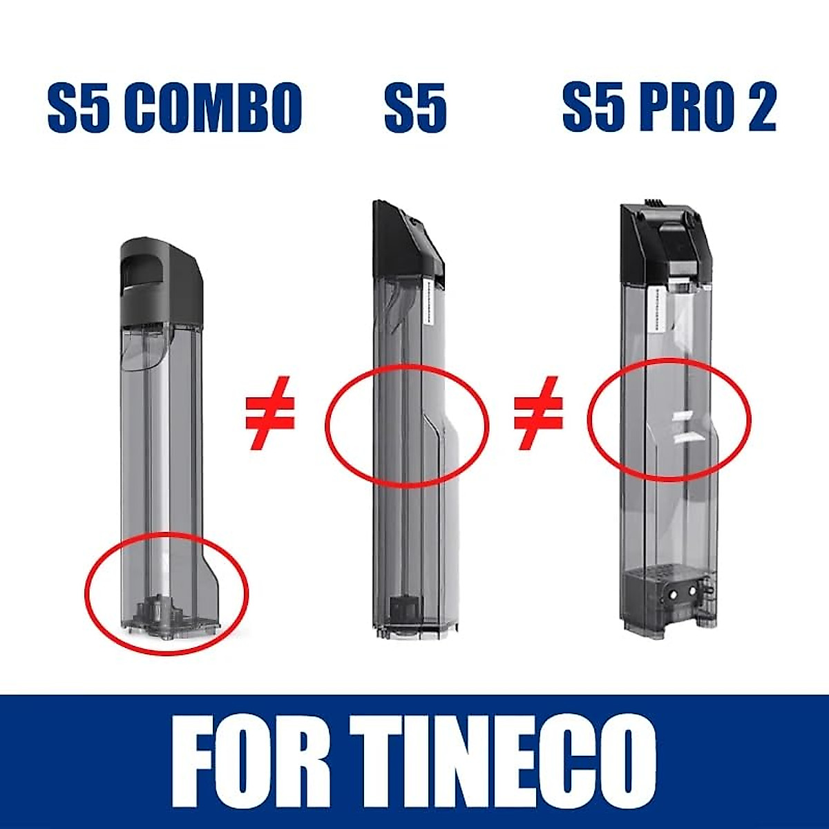 Generic Clean/dirty water tank compatible with Tineco FLOOR ONE S5 COMBO/2.0 slim wet/dry vacuum cleaner parts replacement, clean water tank dirty water tank accessories (B （Dirty water tank）)