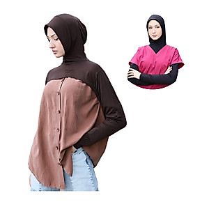 para life Hijab With Shrug-Arm Sleeve With Hijab-Hijab&Armsleeve|Shrugs For Women-Arm Sleeve|Arm Sleeves For Women-Hijab Undercap (Hijab With Shrug, Brown)