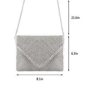 Naimo Bling Crystal Rhinestone Crossbody Bag Diamond Evening Clutch Envelope Handbag Cell Phone Purse for Party Prom