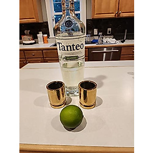 The Original 50 Caliber Brass Ceramic Shot Glasses - Set of 2 - American Owned & Operated - LIFETIME Guarentee