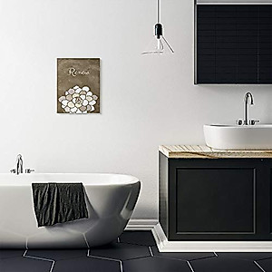 Stupell Industries Renew Mosaic Flower Brown Bathroom, Design by Artist Ziwei Li Wall Art, 16 x 1.5 x 20, Canvas