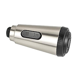 Kitchen Faucet Spray Head Pull Down Sink Sprayer Replacement Part G1/2 (20.5mm) Male Nozzle Spout 4 Function Brushed Nickel(Without Hose)