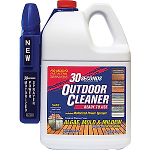 30 SECONDS Mold and Mildew Stain Remover | 1.3 Gallon | Ready To Use | Battery Powered Spray Wand
