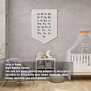 Agatige Alphabet Hanging Wall Canvas Decor, Retro Large Simple Nursery Wall Decor DIY Classroom Home Decor for Nursery, Child Room, Kindergarten