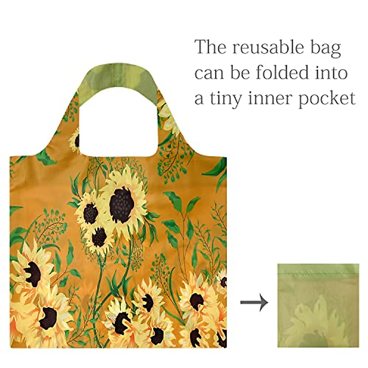 Wrapables AllyBag Collection Reusable Shopping Bag, Sunflowers Harvest