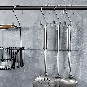 ESFUN 24 Pack 3.5 inch S Hooks for Hanging Pot Rack Plant Towels Jeans Kitchen, Bathroom, Bedroom and Office