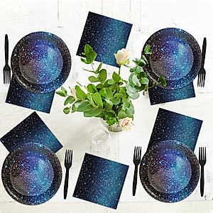 50 Pcs Space Starry Napkins Galaxy Party Napkins Supplies Decorations Lunch Paper Napkins for Outer Space Birthday Baby Shower