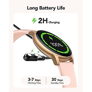 AGPTEK Smart Watch for Women(Answer/Make Calls) - Smartwatch for Android iOS Phones with Heart Rate Sleep Monitor Step Counter, Fitness Tracker Watch with 100+ Sports Modes, Pink