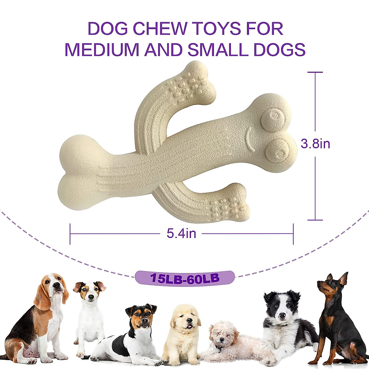 Medlladle Dog Chew Toys Cactus for Aggressive Chewers Small Breed, Indestructible Tough Dog Toys for Puppies Pet Toy with Durable Natural Rubber