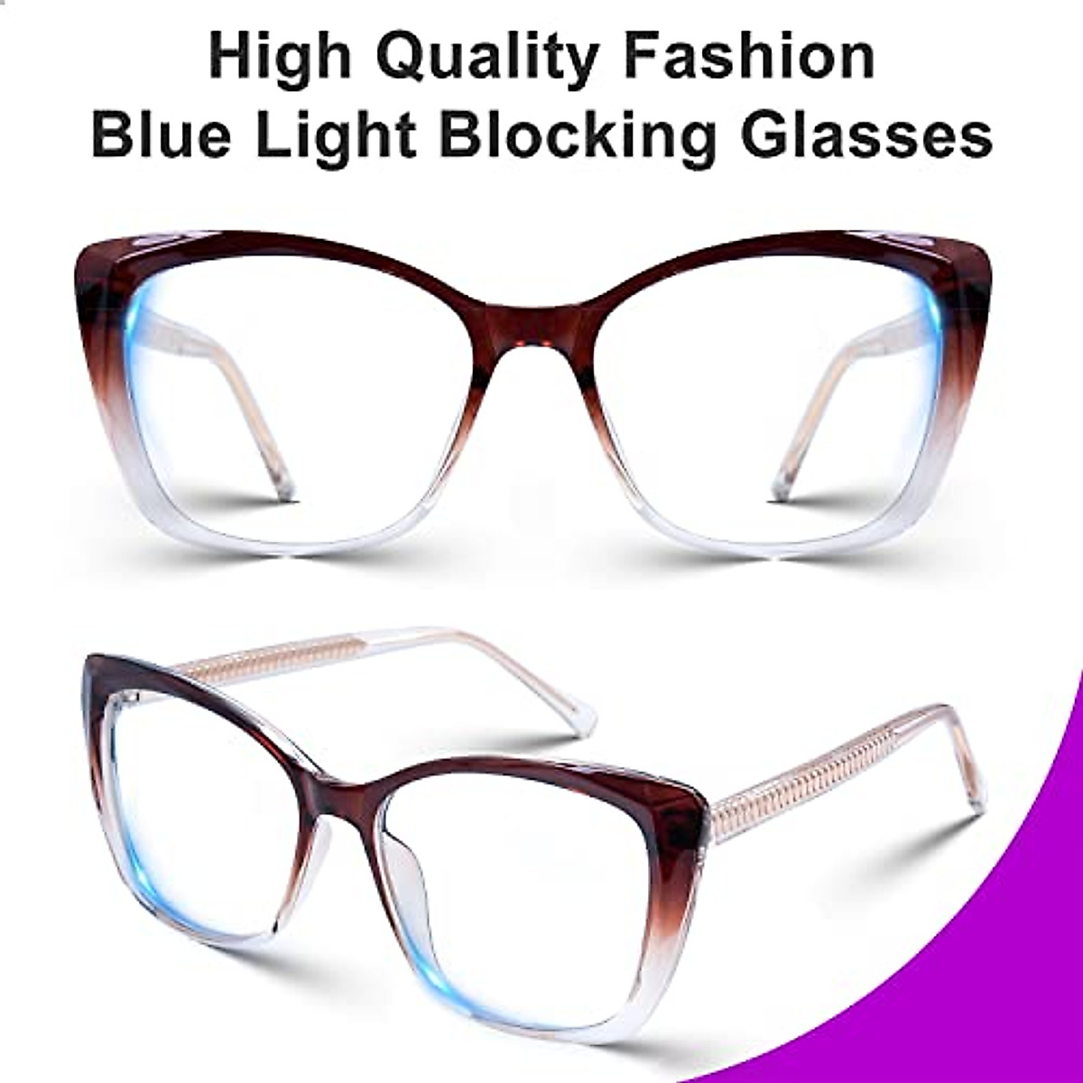 VISOONE Trendy Cat Eye Blue Light Blocking Glasses with Anti Glare For Women Computer Reading Eyeglasses Wine Red Calida, Wind Red, 56MM