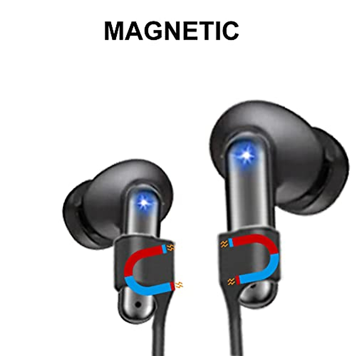 smaate Anti-Lost Straps Compatible with ZIUTY A1 Wireless Earbuds, Magnetic Soft Silicone Sport Necklace, Blue