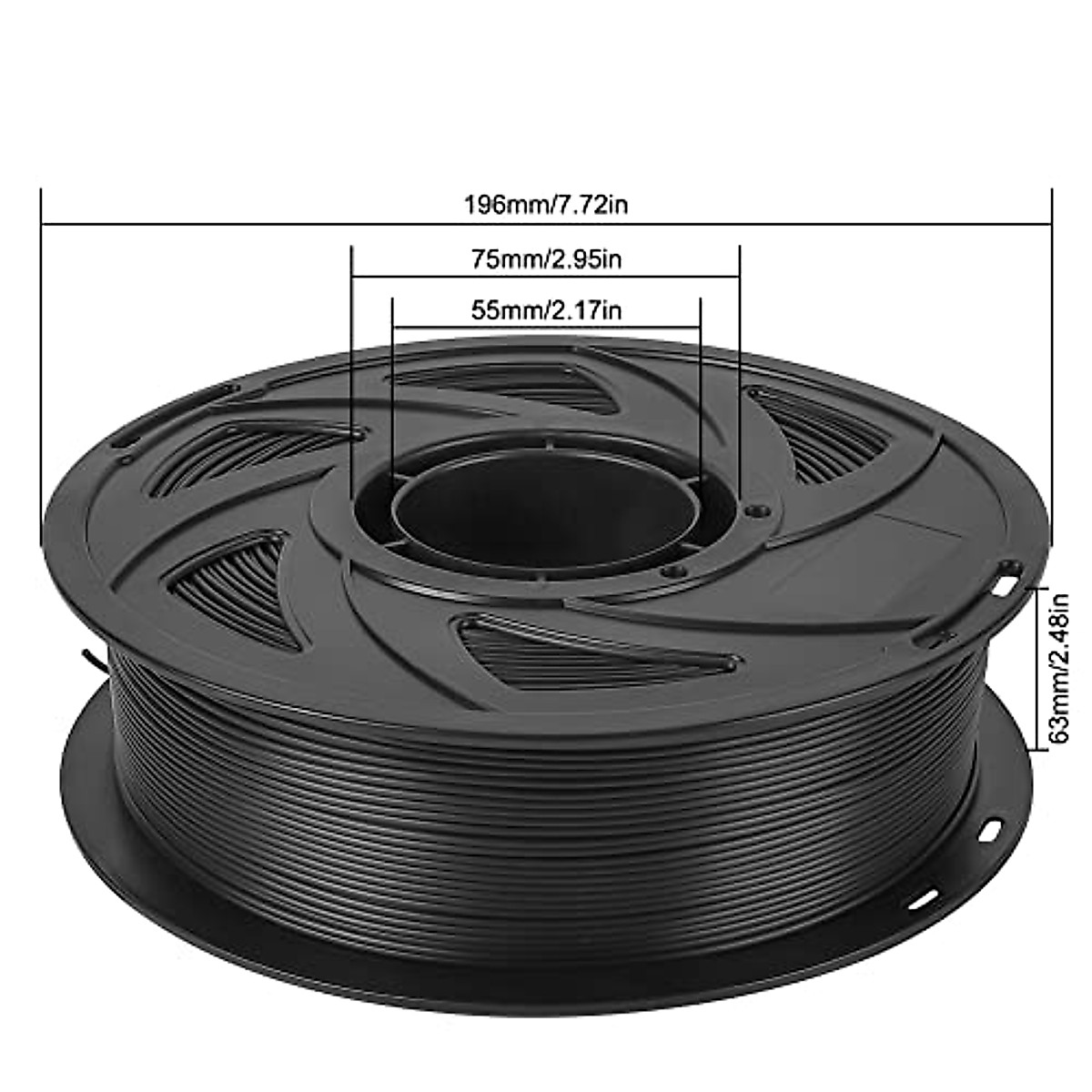 3D Printer Filaments, PLA Filament 1.75mm, 1kg(2.2lbs) Spool-Dimensional Accuracy +/- 0.02mm, Neatly Arranged No Bubbles, Compatible for Ender 3 Pro/Ender 3 V2/S1/CR-20/Voxelab Aquila C2, Silk Black