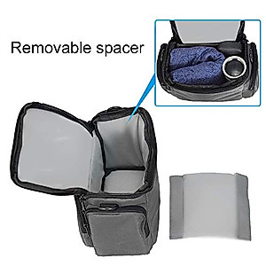 CADeN Compact Camera Shoulder Crossbody Bag Case Compatible for Nikon, Canon, Sony SLR/DSLR Mirrorless Cameras and Lenses Waterproof(1.0 S, Grey)