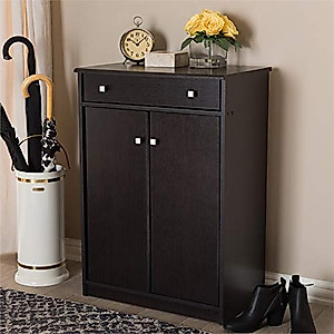 Baxton Studio Dariell Shoe Cabinet in Wenge Brown