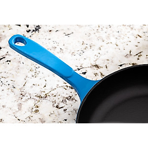 Lodge Color EC11S33 Enameled Cast Iron Skillet, Caribbean Blue, 11-inch