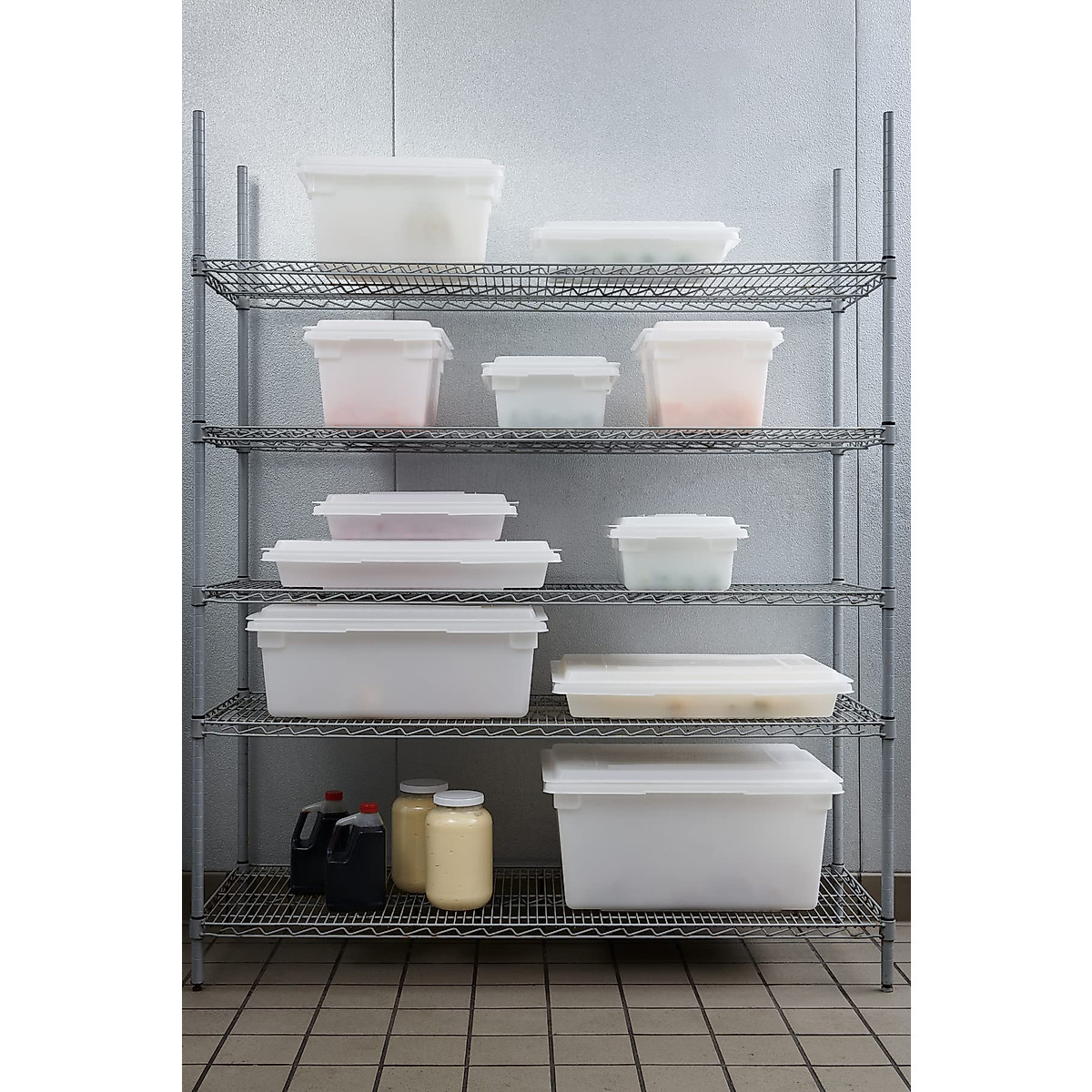 Rubbermaid Commercial Products Food Tote/Box, 5-Gallon, White, Freezer/Dishwasher Safe, Food Stroage/Organization for Fruits/Vegetables/Grains in Bar/Restaurant/Hotel/Home