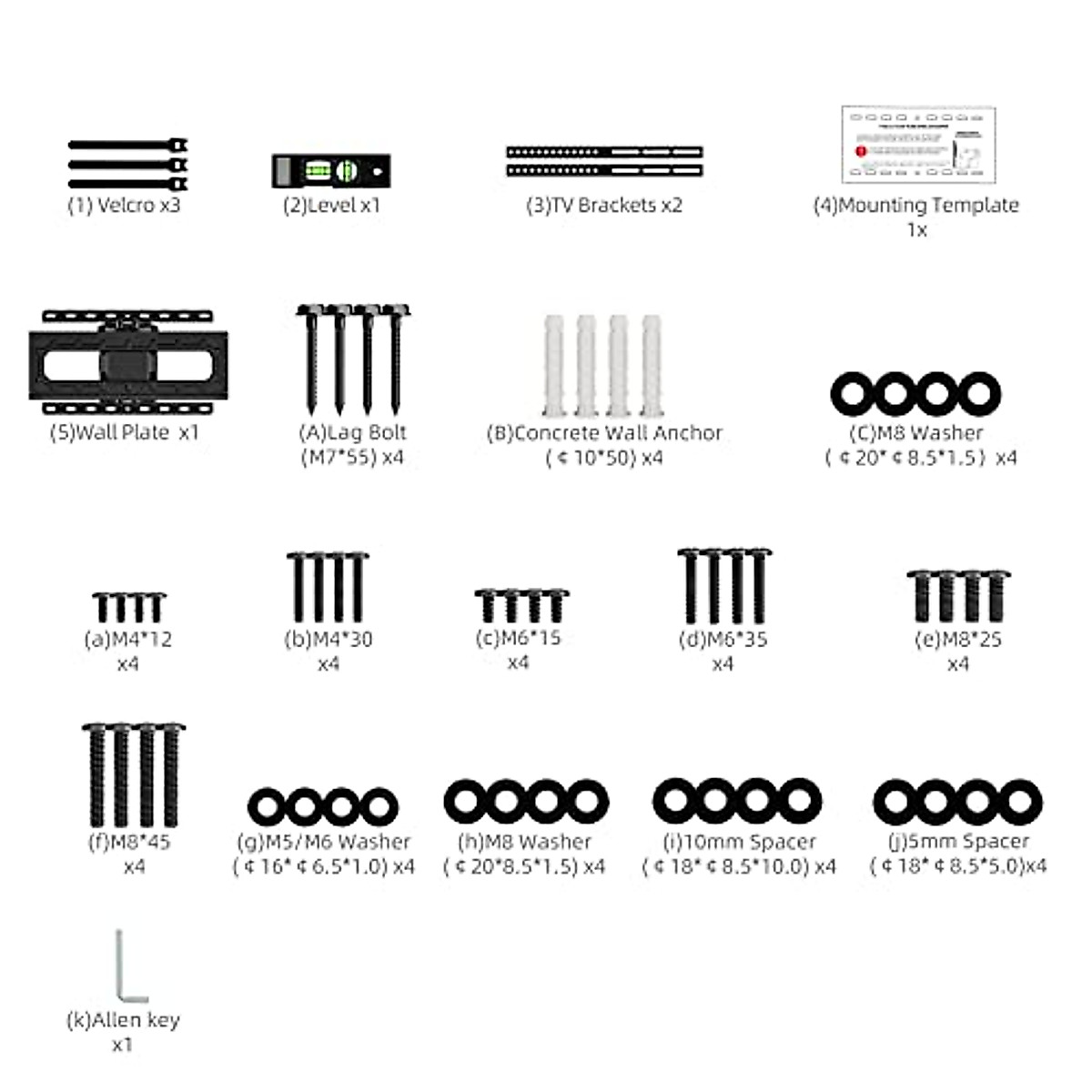 HOMEVISION TV Wall Mount, Full Motion Swivel Tilt TV Mount for Most 26-65inch, Some up to 70inch LED LCD OLED TV with Dual Articulating Arms Wall Mount Bracket Max VESA 400x400mm 132lbs Fits 16" Stud