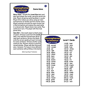 Super Duper Publications | Homophones in Sentences Flash Cards Fun Deck | Educational Learning Resource for Children