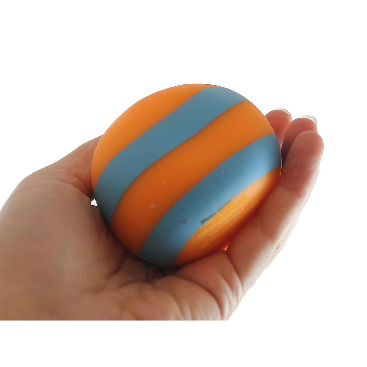 1 Striped Sand Filled Stress Ball - Moldable Ball with Granular Filling - Heavy Sensory, Stress, Squeeze Fidget Toy ADHD Special Needs Soothing (Random Color)