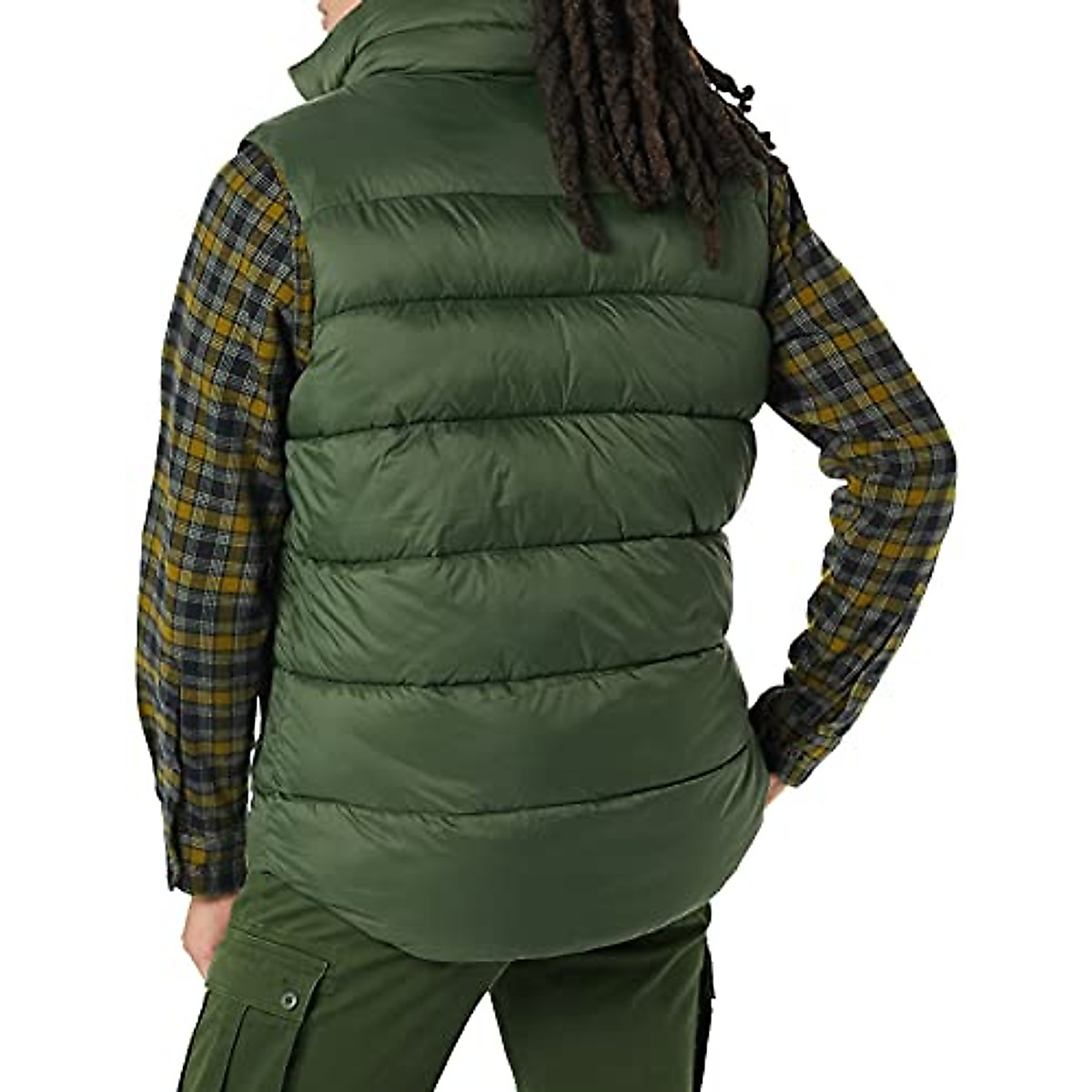 Amazon Essentials Men's Water-Resistant Sherpa-Lined Puffer Vest, Olive, X-Large