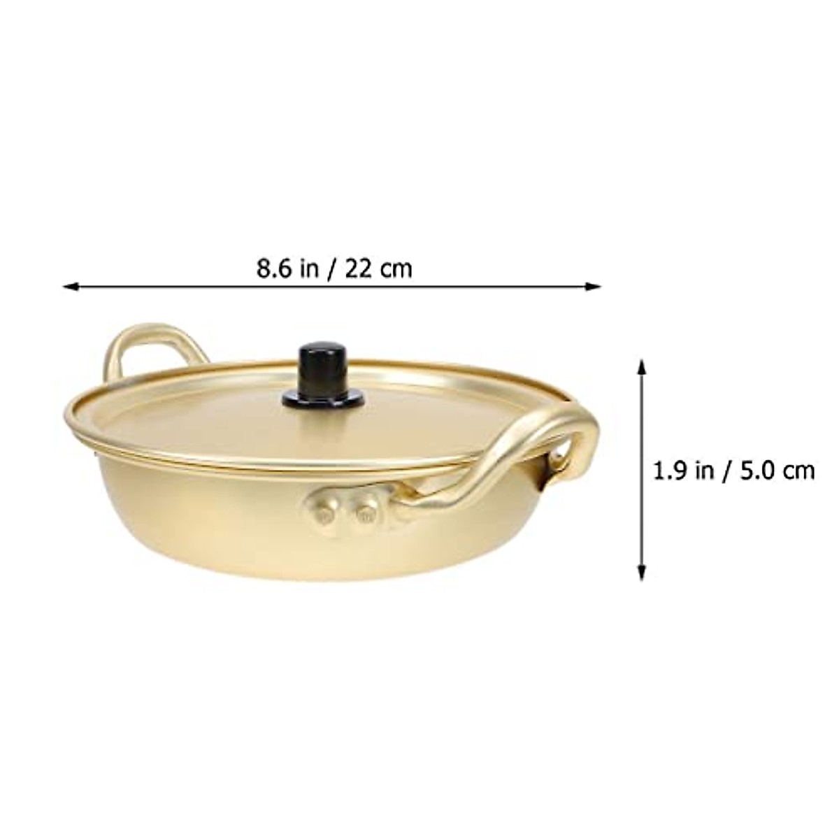Luxshiny Korean Ramen Cooking Pot Ramen Cooking Pot with Lid Korean Ramen Pot Fast Heating Pot Alluminum Noodles Pot with Handles Kitchen Cookware for Soup Pasta Stew 20cm