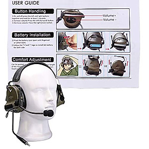 Retevis EHK007 Tactical Noise Reduction Walkie Talkie Headset, Sound Pickup, Compatible with Motorola CP185 CP100 CP200 CP200d GP2000 GP300 2 Way Radio, for Airsoft Shooting Hunting Adult Gift(1 Pack)