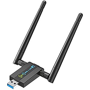 Wireless USB WiFi Adapter for PC: 1300Mbps WiFi USB, 802.11AC WiFi Adapter for Desktop PC, Dual Band WiFi Dongle Wireless Adapter for WIN7 8 10 11 XP MAC Linux, USB Computer Network Adapters