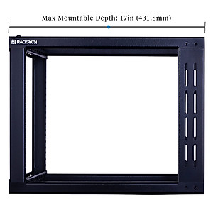 RackPath 6U Wall Mount Rack Open Frame 19in Server Equipment Rack Heavy Duty - 17in Depth