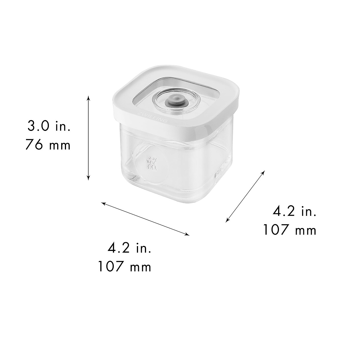 ZWILLING Small Cube, S Container, .34-qt, 2-pc Set, Clear