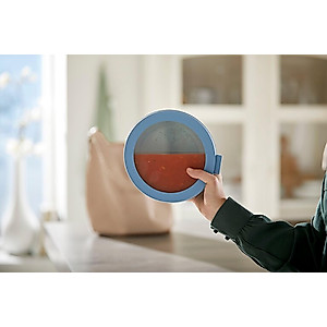 Mepal Rosti Cirqula Multi Food Storage and Serving Bowl with Lid, Low Bowl-11oz, Nordic Blue