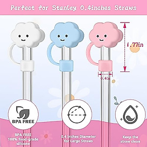 Mojoker 6PCS Straw Cover for Stanley Cup, Silicone Straw Covers Cap for Stanley Cup 40 oz, Straw Topper with 30 Oz Tumbler, Mini 10mm for Stanley Cup Straw Cover for Tumblers