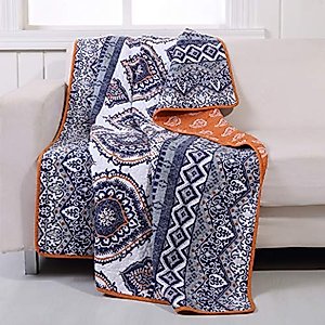 Greenland Home Fashions GL-1510JTHR Medina Throw Blanket Saffron, 50 x 60