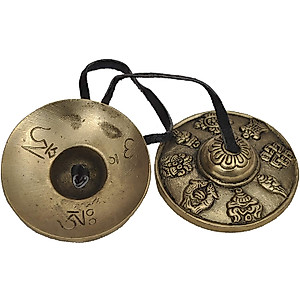 Tingsha Tibetan Bell (Chimes) Buddhist Lucky Symbols (Medium)