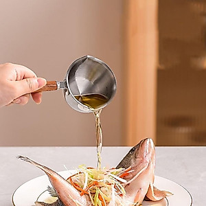 2 PCS Mini Butter Melting Pot, 150ML Stainless Steel Milk Warmer with Wooden Handle, Melting Pot Universal for Melting Chocolate, Butter, Cheese, Caramel and Candy