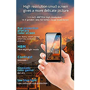 i14 Mini Smartphone 3.0 Inches Display Screen Android 8.1 Quad Core Dual SIM 2GB RAM 32GB ROM 1100mAh 5.0MP with Google Play Store Whatsapp Backup Cellphone (White)