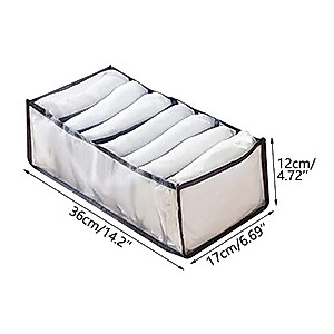 Kexle Wardrobe Clothes Organizer -7 Grids Jeans Leggings Closet Organizers and Storage Baskets -Foldable, Save Space, Portable Drawer Organizer for Bedroom Dorm Room (3PCS/Set(Jeans Jeans Legging))