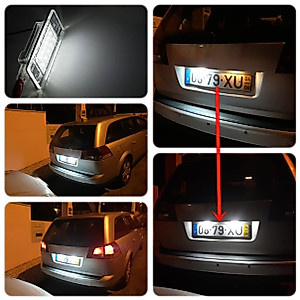 DHCN 2Pcs Car License Plate Lights Error Free 6000K for O/pel A/stra J S/ports T/ourer E/state 2010-2015 Z/afira C P12 2011-2016
