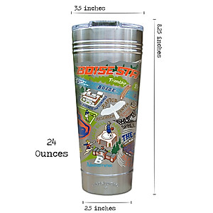 Catstudio Boise State University Collegiate Thermal Tumbler | Triple Wall Insulation With Non Slip Bottom | Great College Travel Cup for Water, Coffee, Tea, or Smoothies