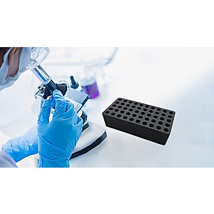 Polar Whale Test Tube Organizer Black Foam Storage Rack Stand Transport Holds 50 Tubes Fits up to 13mm Diameter Tubes